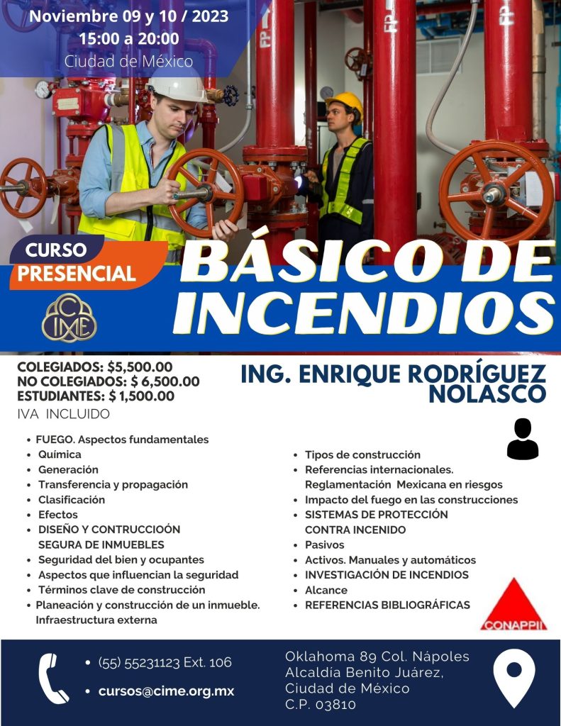 CURSO BÁSICO DE INCENDIOS - Colegio de Ingeniero Mecánicos y Electricistas, A.C.